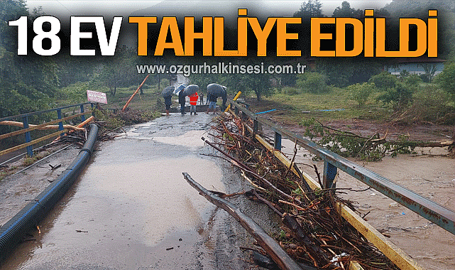 Sel felaketinde 18 ev tahliye edildi, köprünün bir bölümü yıkıldı - Yerel - Zonguldak Haberleri ...